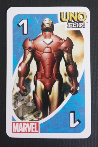 Marvel Uno Flips Card Blue Iron man #1 /M.O.D.O.K. Skip Everyone Card ...