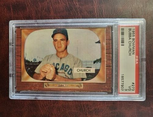 1955 BOWMAN EMORY BUBBA CHURCH CUBS BASEBALL CARD PSA 3 VG VINTAGE | eBay