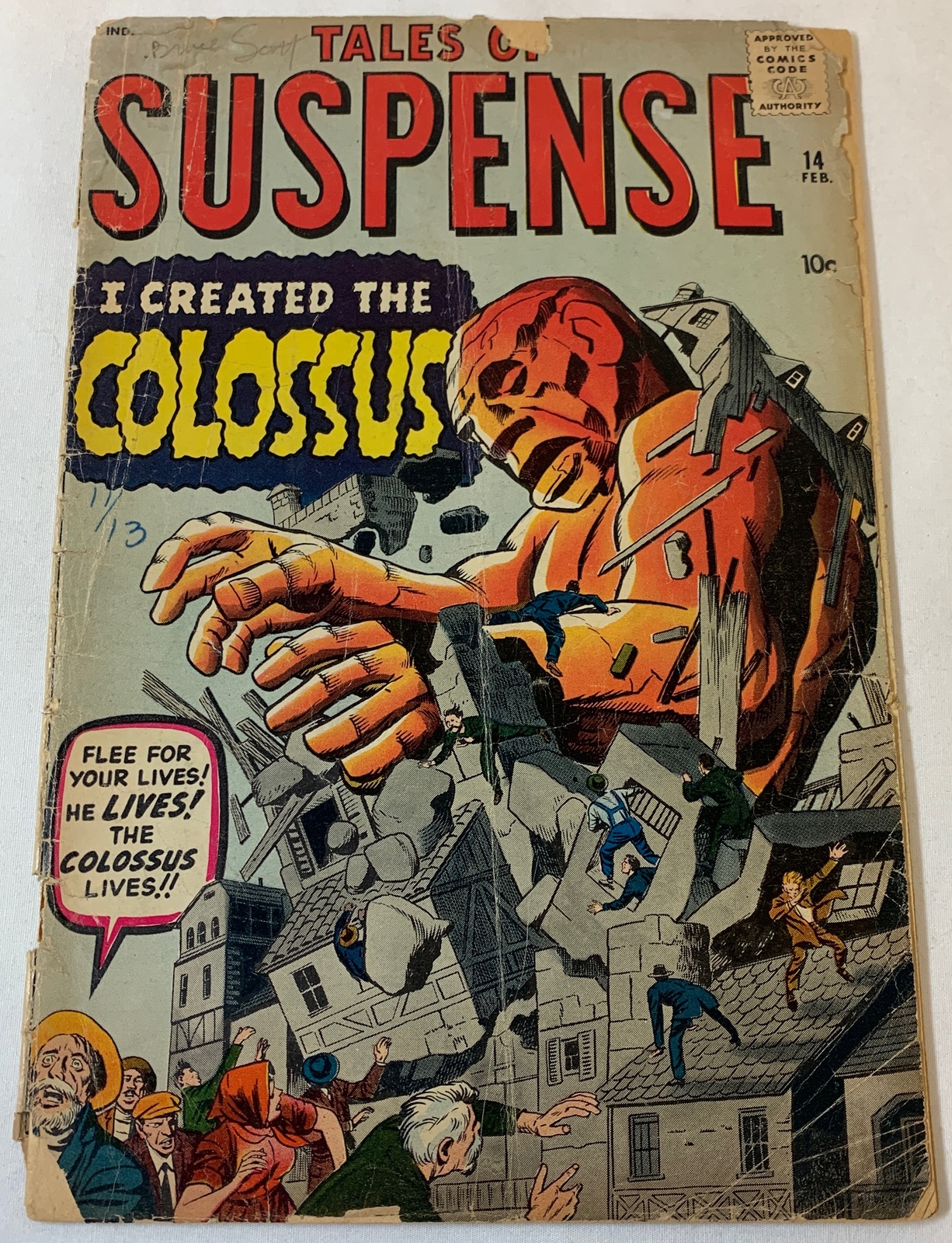 1961 Marvel/Atlas horror TALES OF SUSPENSE #14 ~ cover detached ~ The ...