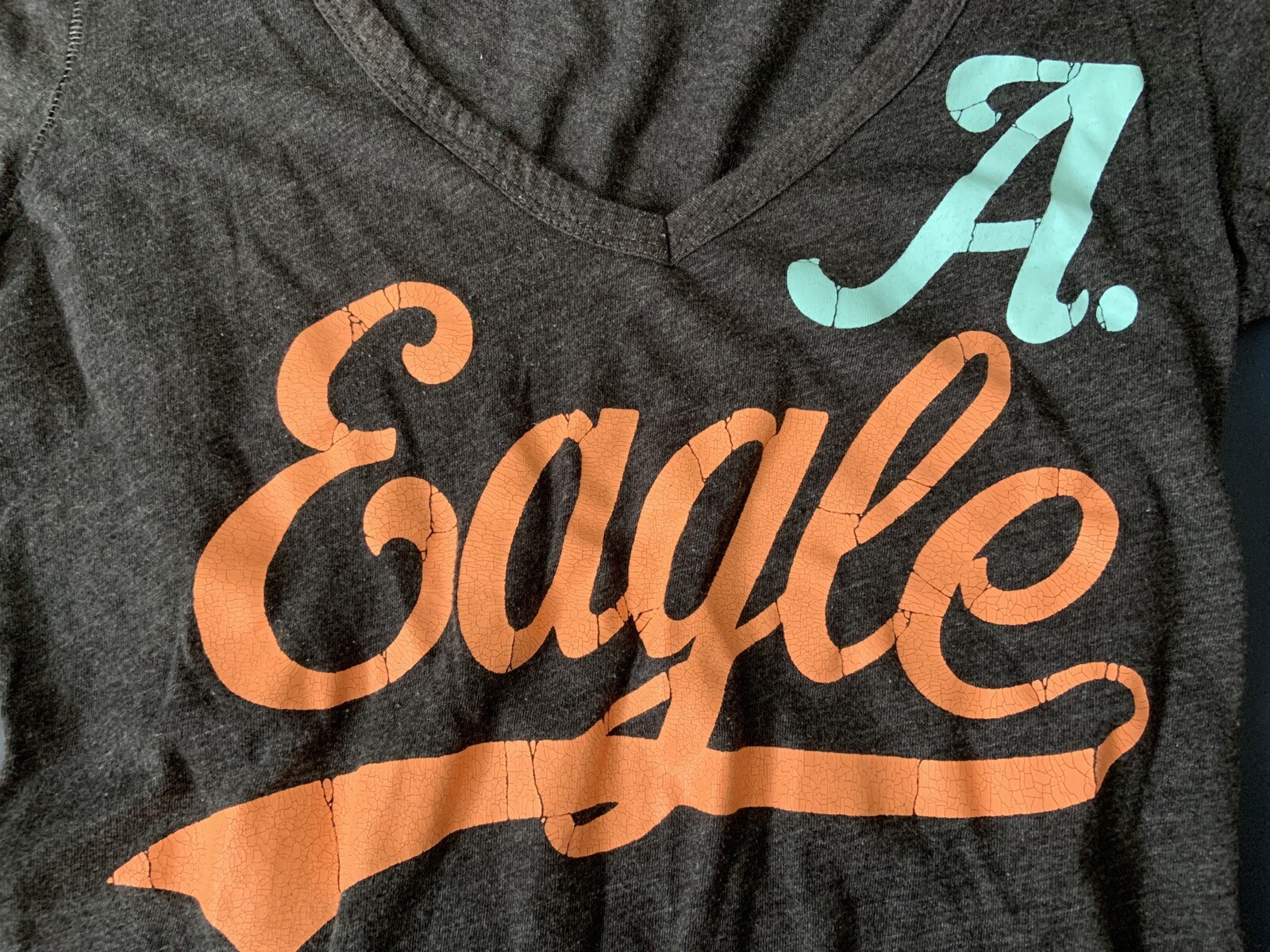 GIRLS AMERICAN EAGLE SHORT SLEEVE CHARCOAL GRAY PULLOVER SHIRT SIZE girls-american-eagle-short-sleeve-charcoal-gray-pullover-shirt-size