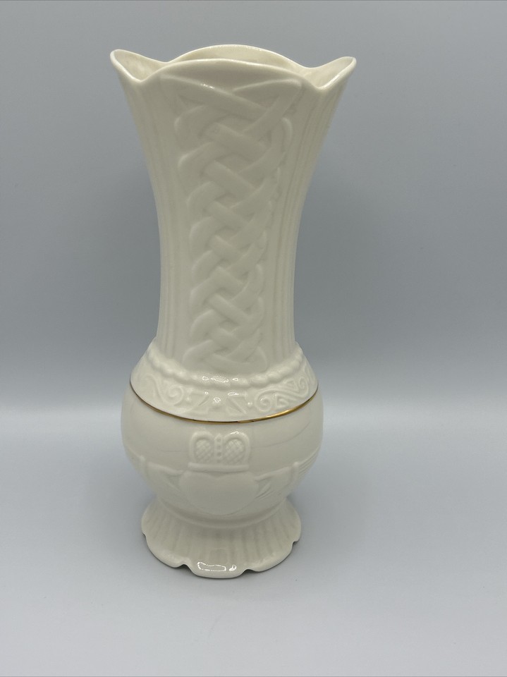 Belleek Ireland Claddagh Fine Parian Bone China 11th Mark Vase 9" | eBay