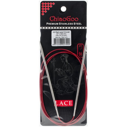 3 Pack - ChiaoGoo Red Lace Stainless Circular Knitting Needles 47"-Size ...