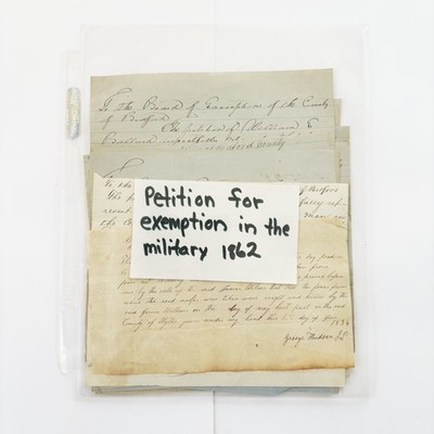 12 x Various 1862 Military Exemption Documents Civil War | eBay