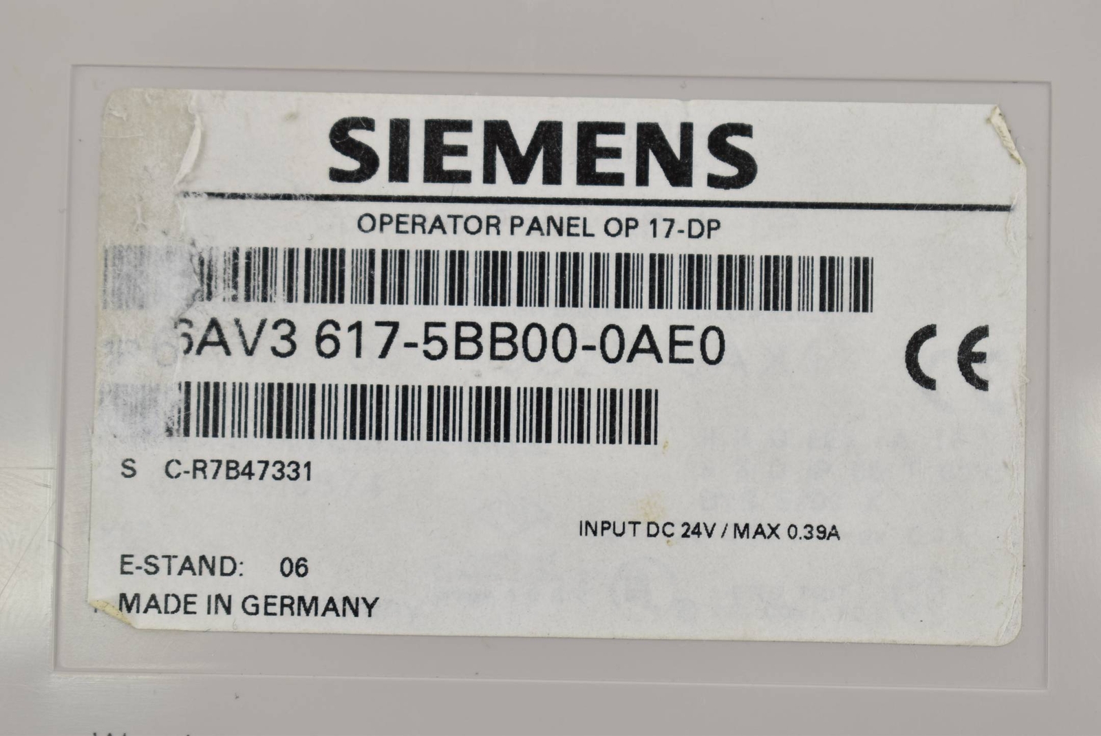 Siemens siclimat OP17 Panel 6AV3 617-5BB00-0AE0 ( 6AV3617-5BB00-0AE0 ...