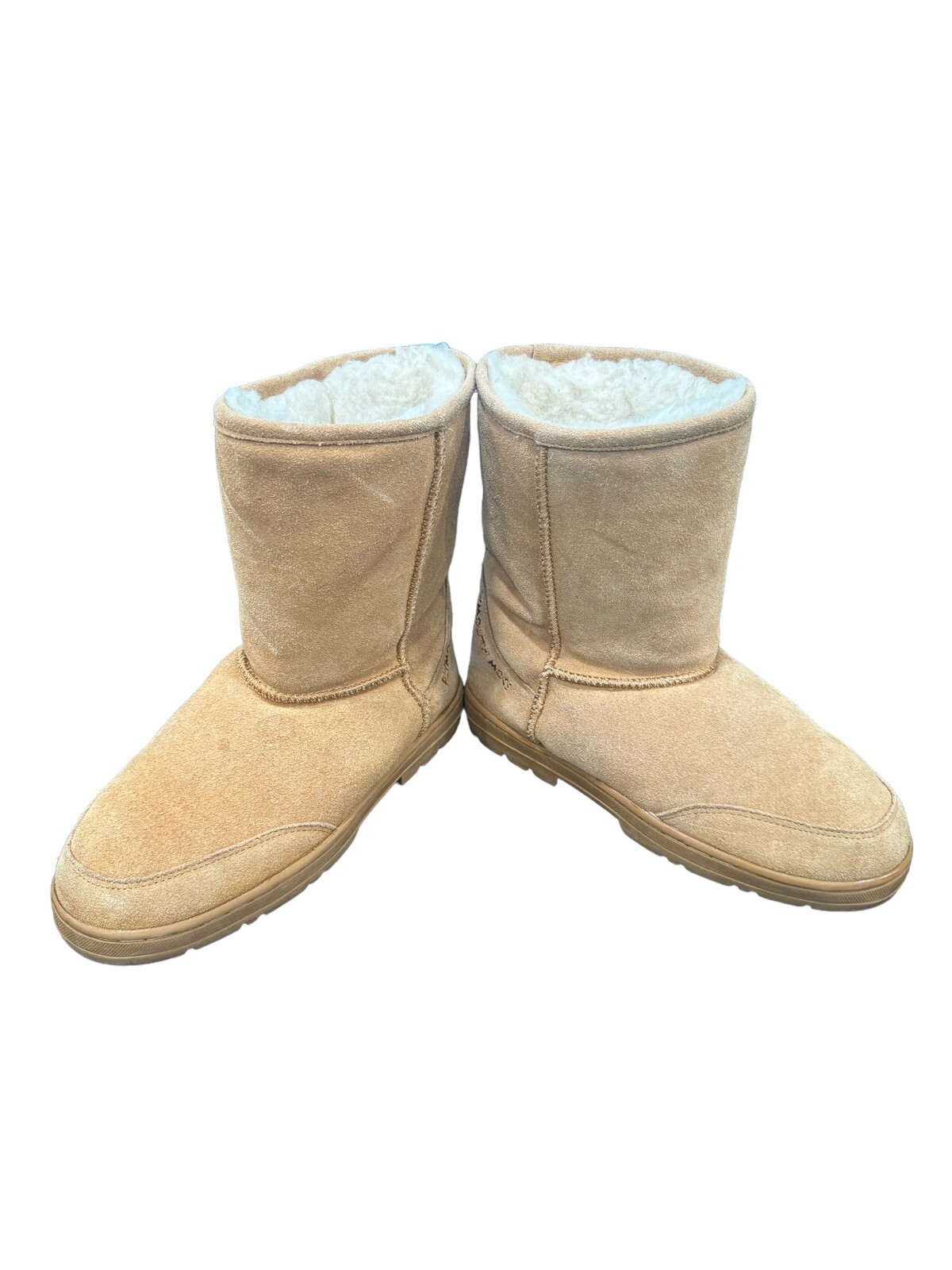 PLYMOUTH MOCS Tan / Brown Cow Suede W/ Merino Wool Insulated Boots Men ...