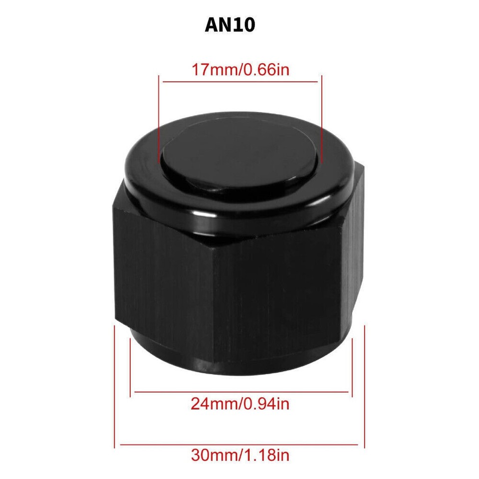 10Pcs 4AN 6AN 8AN 10AN 12AN Female Flare Fitting Cap Nut Block off Fuel ...