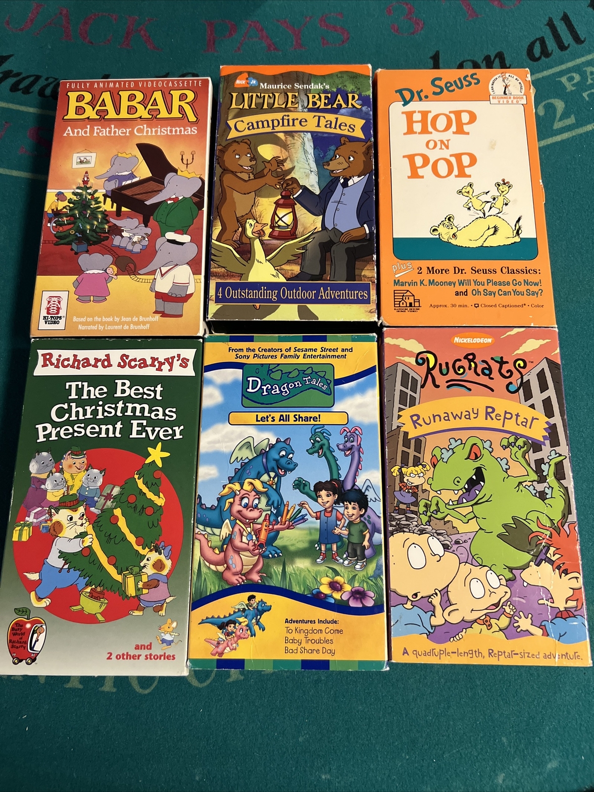 Cartoon Vhs Lot. Rugrats. Little Bear. Dragon Tales. Babar. Richard ...