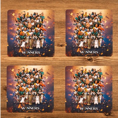 Tottenham Europa League Winners 4 Coaster Set Spurs Ange Man Utd Son ...