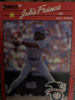 Julio Franco, 1990 Donruss All Star # 701, 2 Error Card “.” & “1989 ...