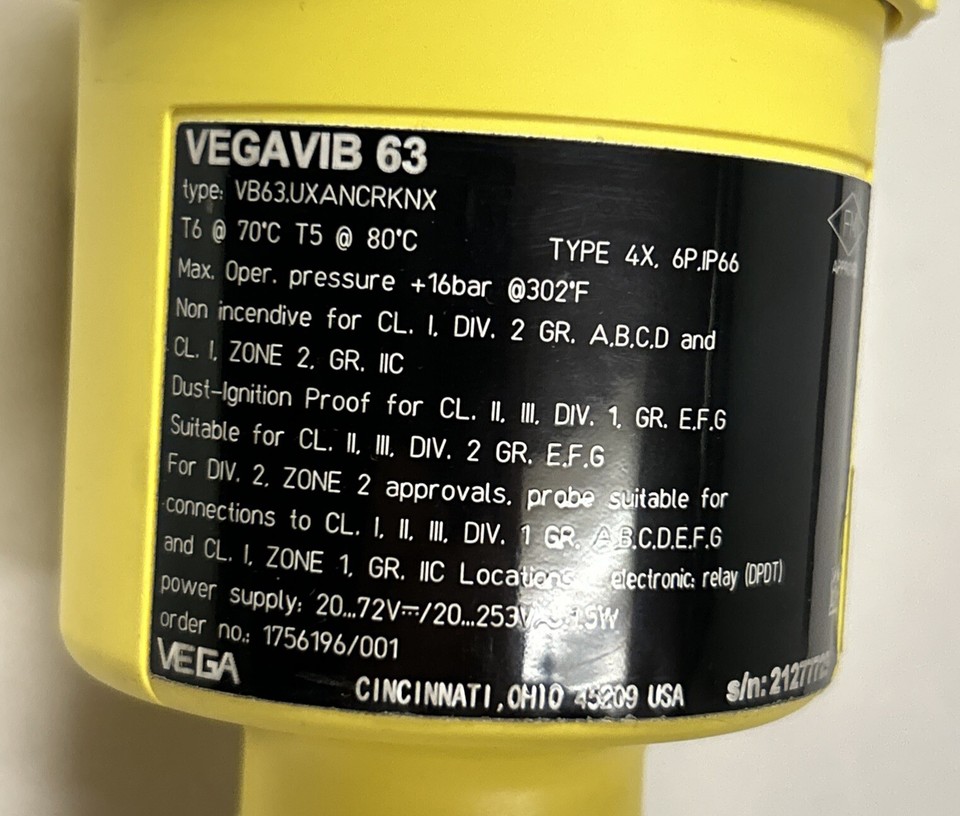 VEGAVIB 63,VB63.UXANCRKNX,LEVEL SWITCH NOS | eBay