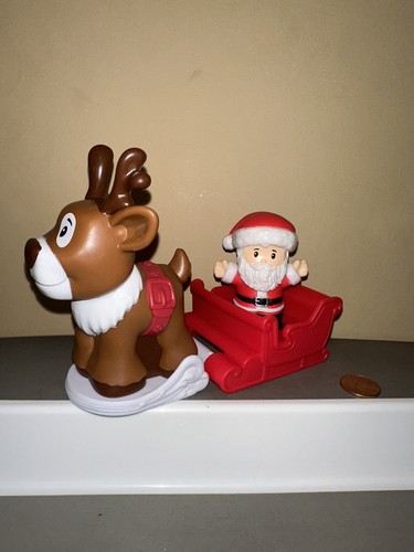 Fisher Price Little People Christmas Santa Reindeer Sleigh | eBay