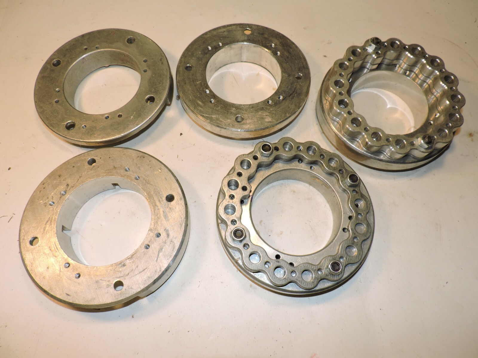 (5) ETG matching aluminum Front helix's & spacers 4 7/8" pattern ...