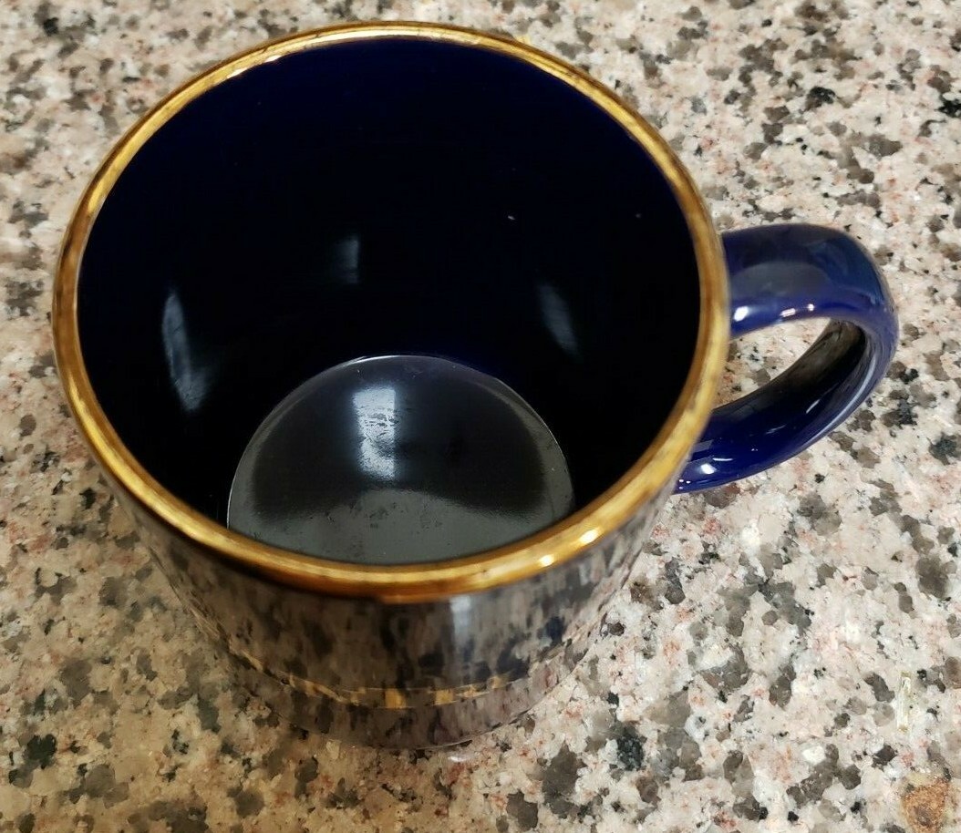 SunTrust Logo Coffee Mug Blue w/ Gold Rim Large 12 oz cup | eBay
