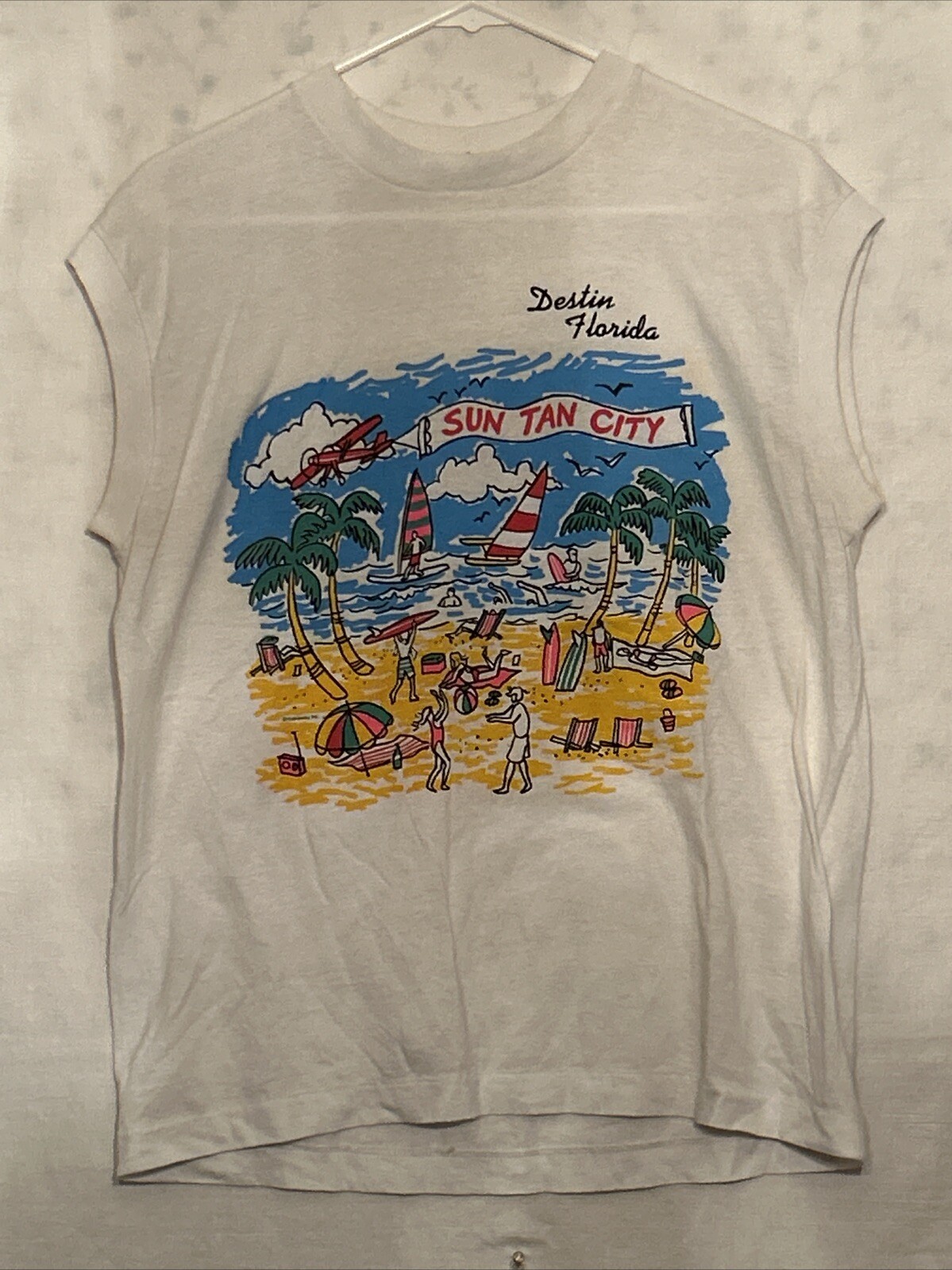 Vintage Destin Florida Screen Stars Graphic Tank Top … - Gem