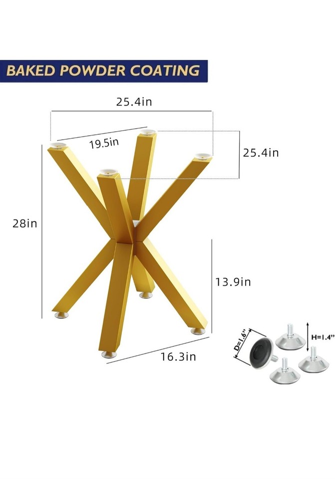 28 Inch Metal Table Legs for DIY Coffee Table, Dining Table, Desk, Gold ...
