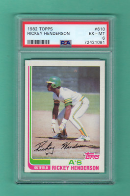 RICKEY HENDERSON 1982 TOPPS # 610 FRESH GRADE PSA 6 EX-MINT OAKLAND A's ...