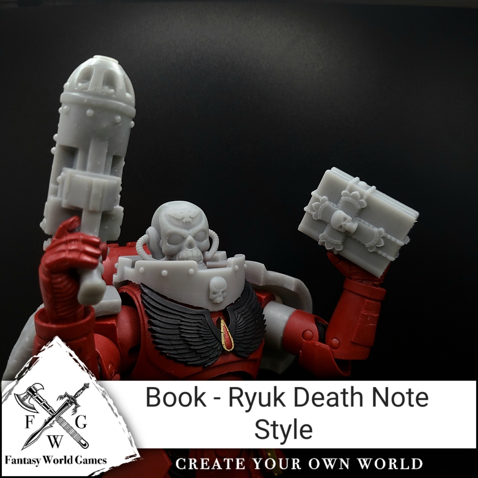 Custom McFarlane Toys Space Knight Marine Death Note Style Book Ryuk ...