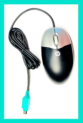 NEW VINTAGE OEM HP BLACK & SILVER PS2 PS/2 OPTICAL SCROLL WHEEL 3 ...
