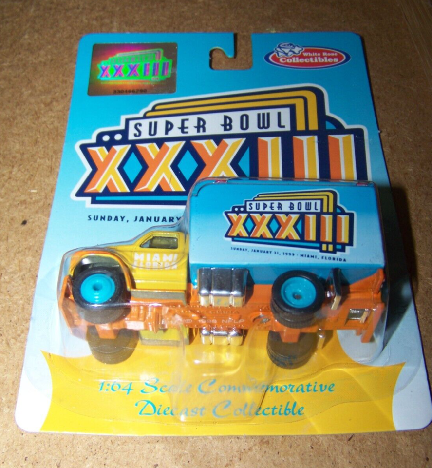 1999 SB Super Bowl 33 XXXIII logo panel truck van Denver Broncos ...