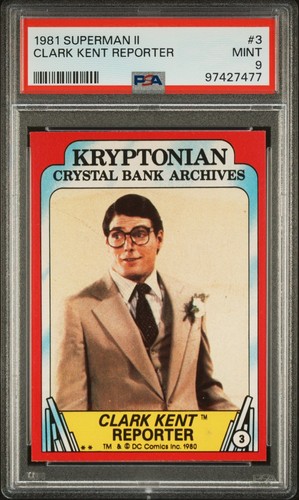 1981 Superman 2 #3 Clark Kent Reporter Topps Christopher Reeves Psa 9 ...