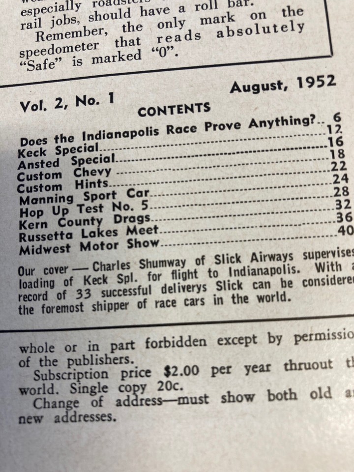 Hop Up Magazine August 1952 Volume 2 #1 Very Good "RARE" Custom Hints ...