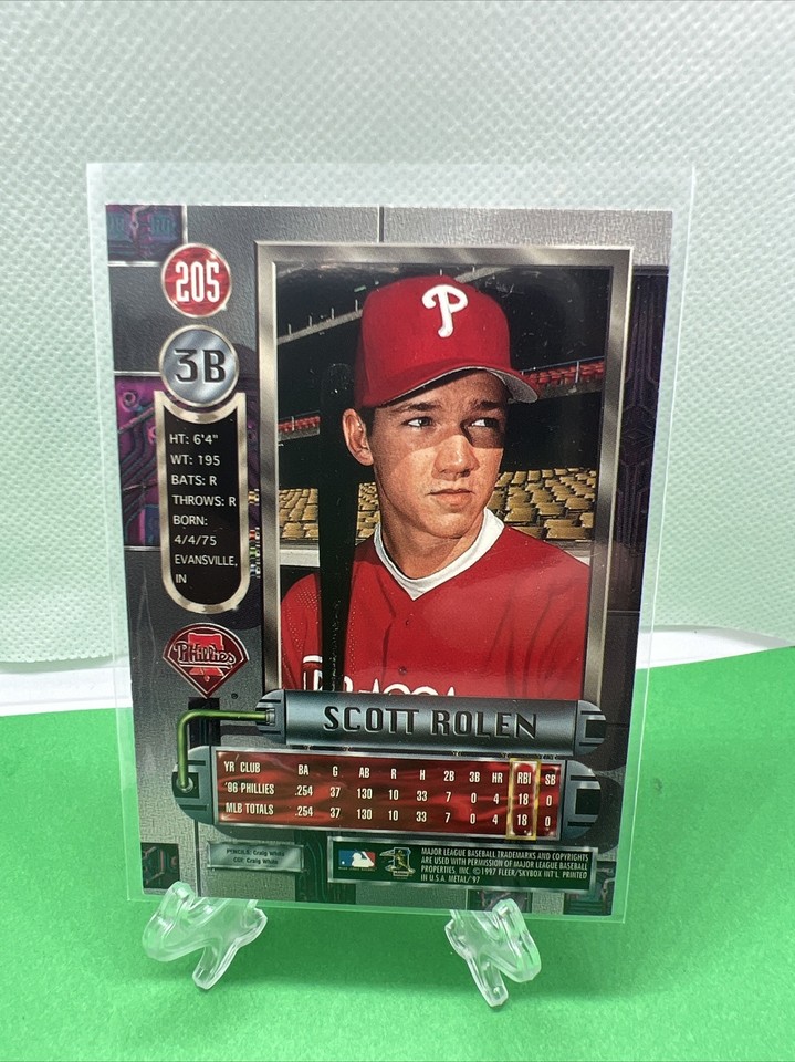 SCOTT ROLEN 1997 SKYBOX METAL UNIVERSE ROOKIE #205 PHILLIES Hall of ...