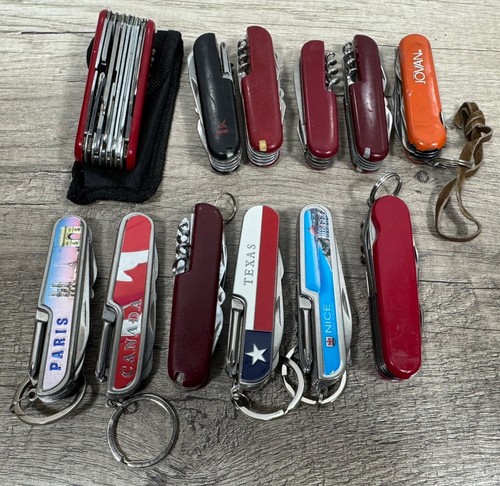 Lot of 12 Generic Swiss Style Knife Army Camping Multi Tool Pocket ...