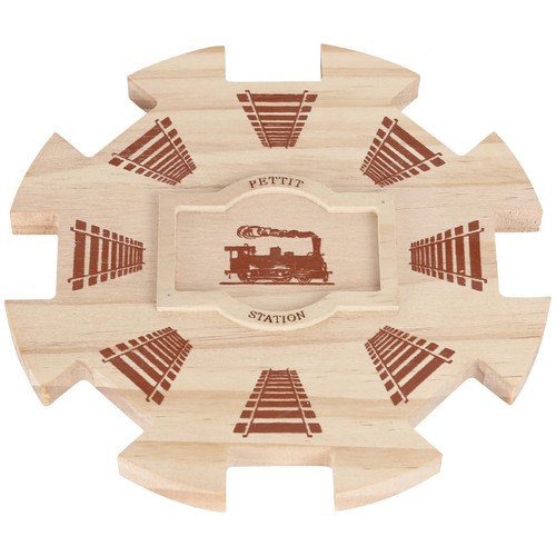 Mexican Train Dominoes Wooden Hub (8 Player)- Premium Pine with Felted ...