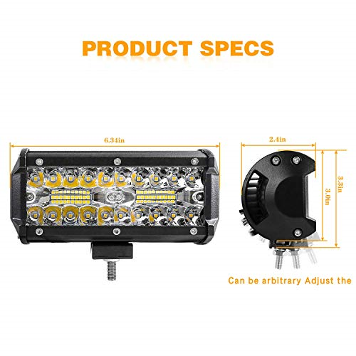Zmoon Led Light Bar, 240W 24000lm Led Fog Light 7 Inch Led Driving ...