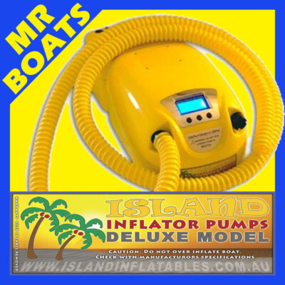 ISLAND INFLATABLES DELUXE BOAT PUMP BUILT-IN BATTERY Inflatable FREE ...