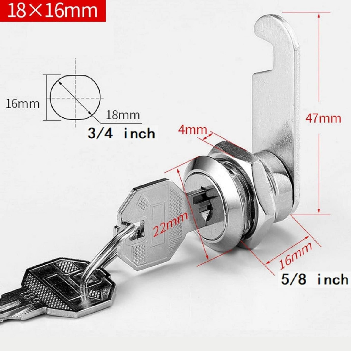 Universal Craftsman Tool Box Lock Cabinet Cam Lock 5/8" Tubular Cam ...