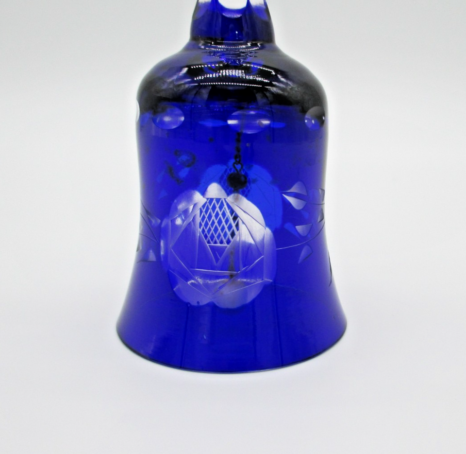 Bohemian Cobalt Blue Cut toCrystal Bell 7 1/2" Tall Vintage | eBay