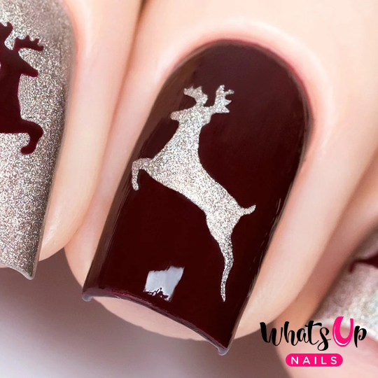 Whats Up Nails Deer Stencils for Nails, Christmas Nail Stickers, Nail ...