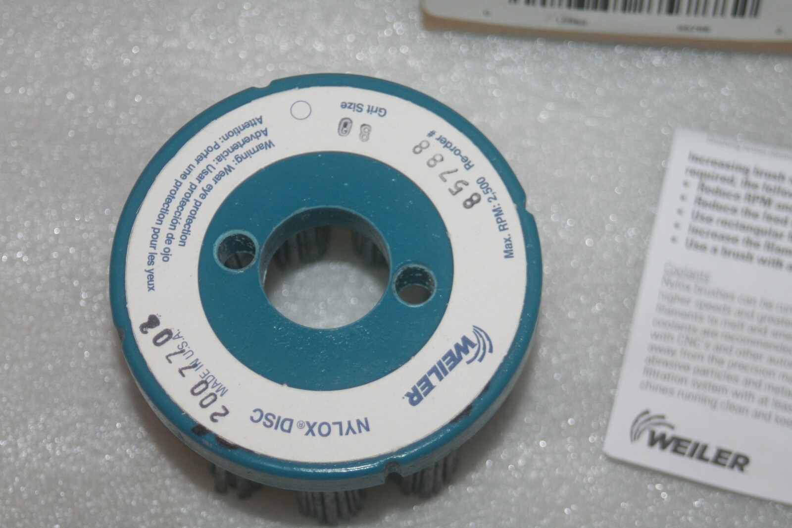 WEILER 85788 3" Nylox Disc Brush 80 Grit, 7/8" Arbor Hole * NEW * | eBay