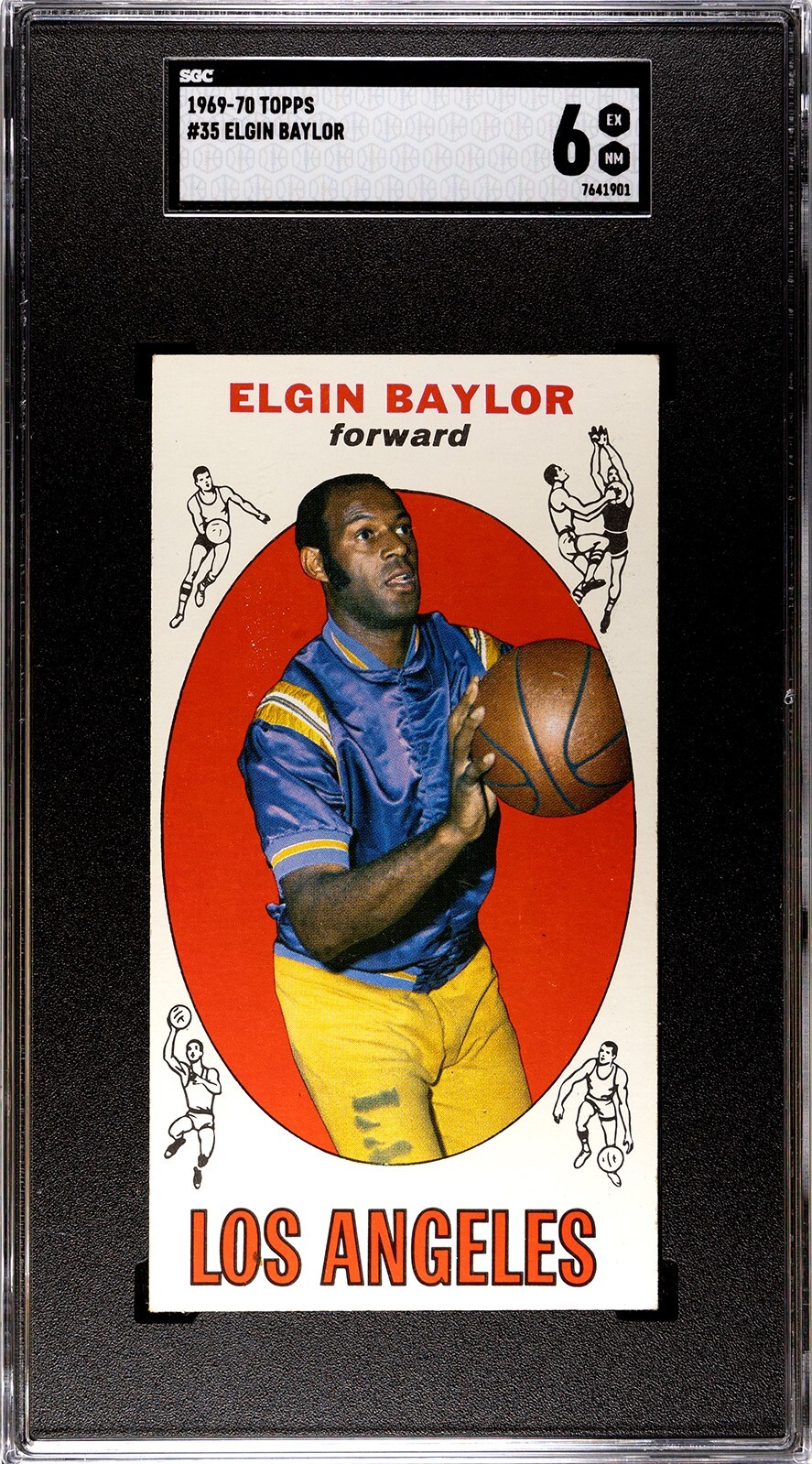 1969-70 Topps ELGIN BAYLOR Los Angeles Lakers #35 SGC 6 EX/NM Condition ...