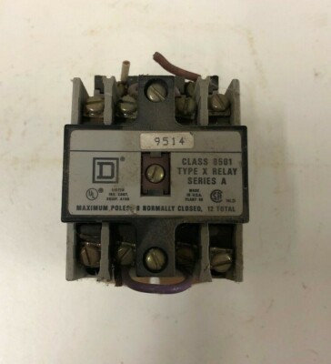 Square D Relay Class 8501 Type X020 Series A Form 9514 | eBay