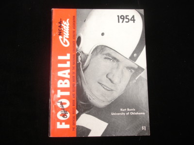 1954 Official NCAA Football Guide - Kurt Burris Cover | eBay