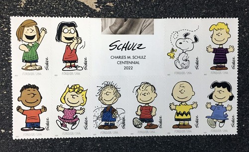 2022USA #5726 Forever Charles M Schulz - Bottom Block 10 charlie brown ...