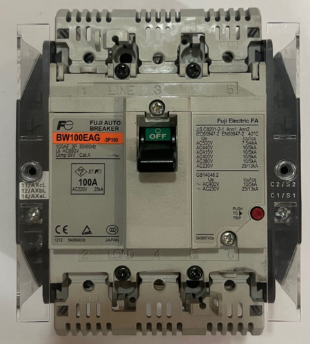 BW100EAG, 220VAC, 25Ka, 100 Amp, Fuji Circuit Breaker, With Shunt Trip ...