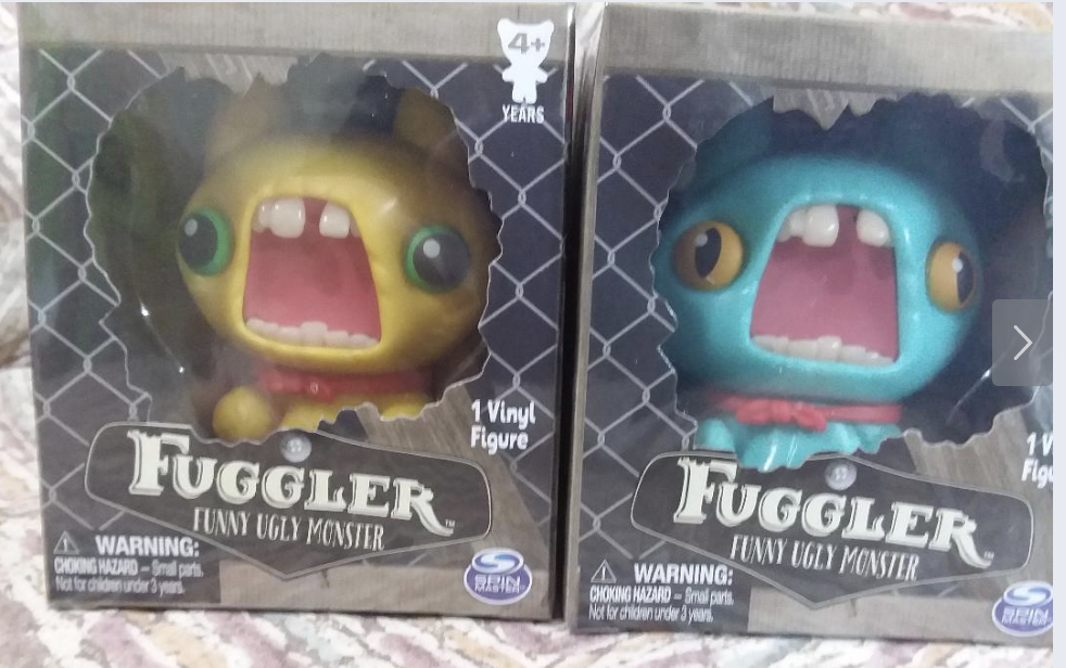 2 FUGGLER Funny Ugly Monster 3" Vinyl WANNABE SUPERHERO Cats -Mrs ...