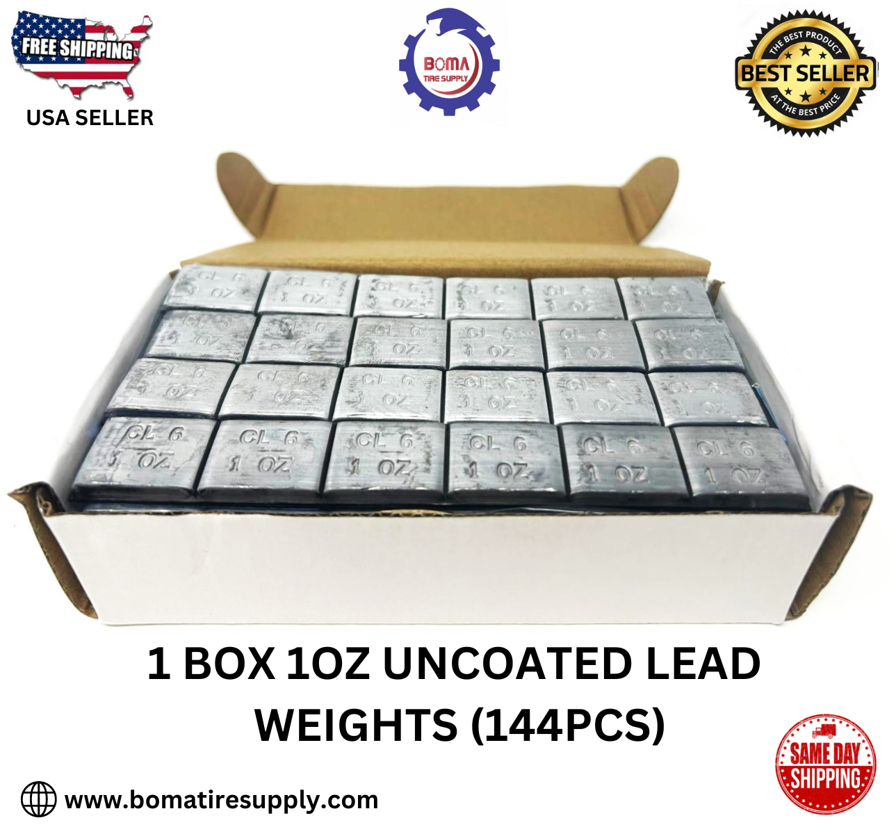 1 BOX 1OZ CL-6 SELF ADHESIVE UNCOATED LEAD STICK-ON WHEEL WEIGHTS ...