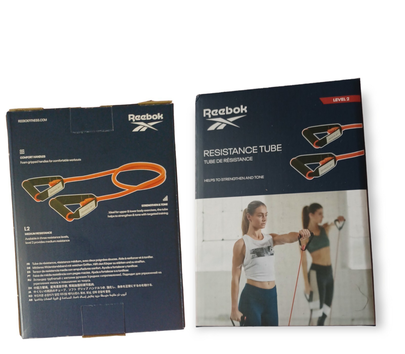 Reebok Resistance Band Tube Training Band Exercise Gym Fitness Workout ...