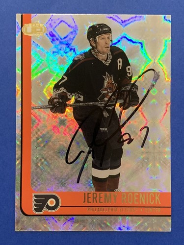 JEREMY ROENICK Signed 2001-02 Head Up Holo #74 Philadelphia Flyer ...