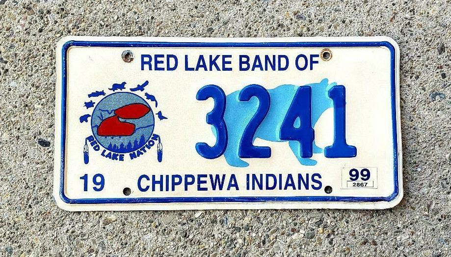 RED LAKE BAND OF CHIPPEWA MINNESOTA STATE LICENSE PLATE CAR TAG NATIVE ...