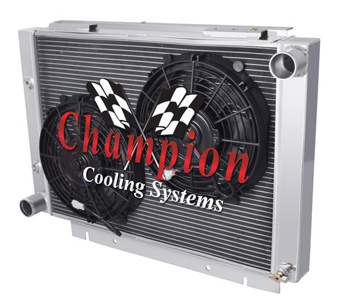4 Row Ace Champion Radiator W/ 2 10" Fans for 1960 1961 1962 1963 Ford ...
