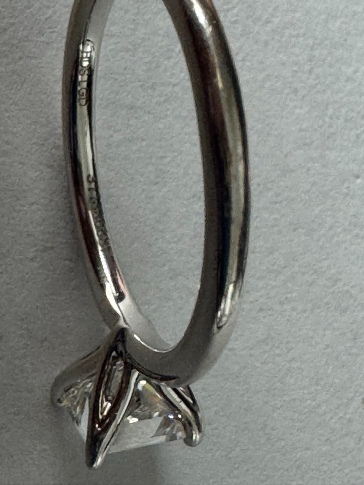 Helzberg 14KWG Princess Cut Lab Grown LGD Diamond Engagement Ring w ...