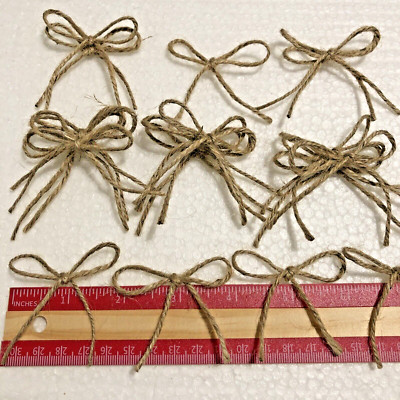 Mini Handmade Jute/Twine Bows for Crafting Ornaments Cards Mini Tree ...