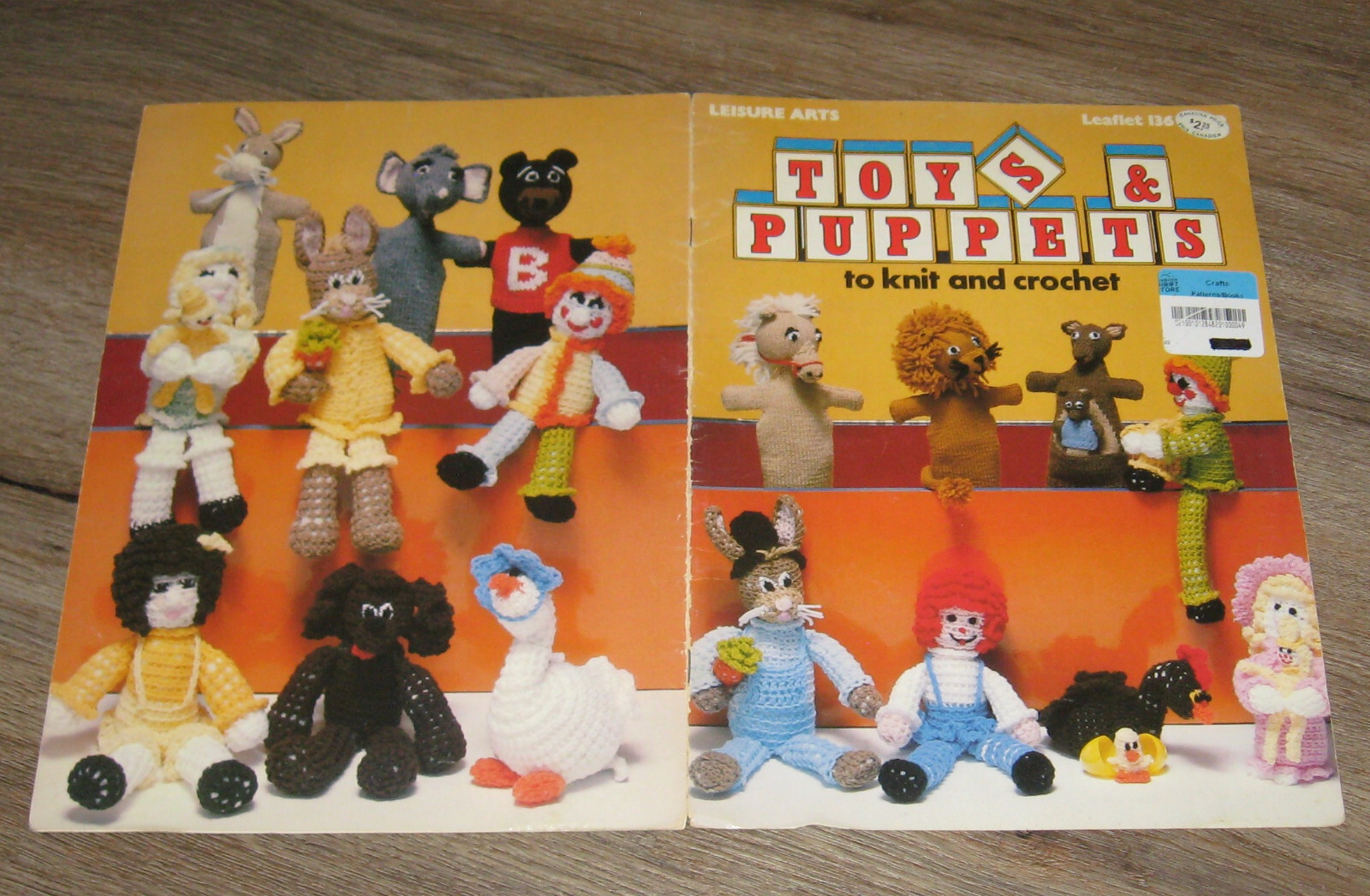 Toys Puppets BOOK #136 Knit Crochet patterns Animals LION Clowns HORSE ...