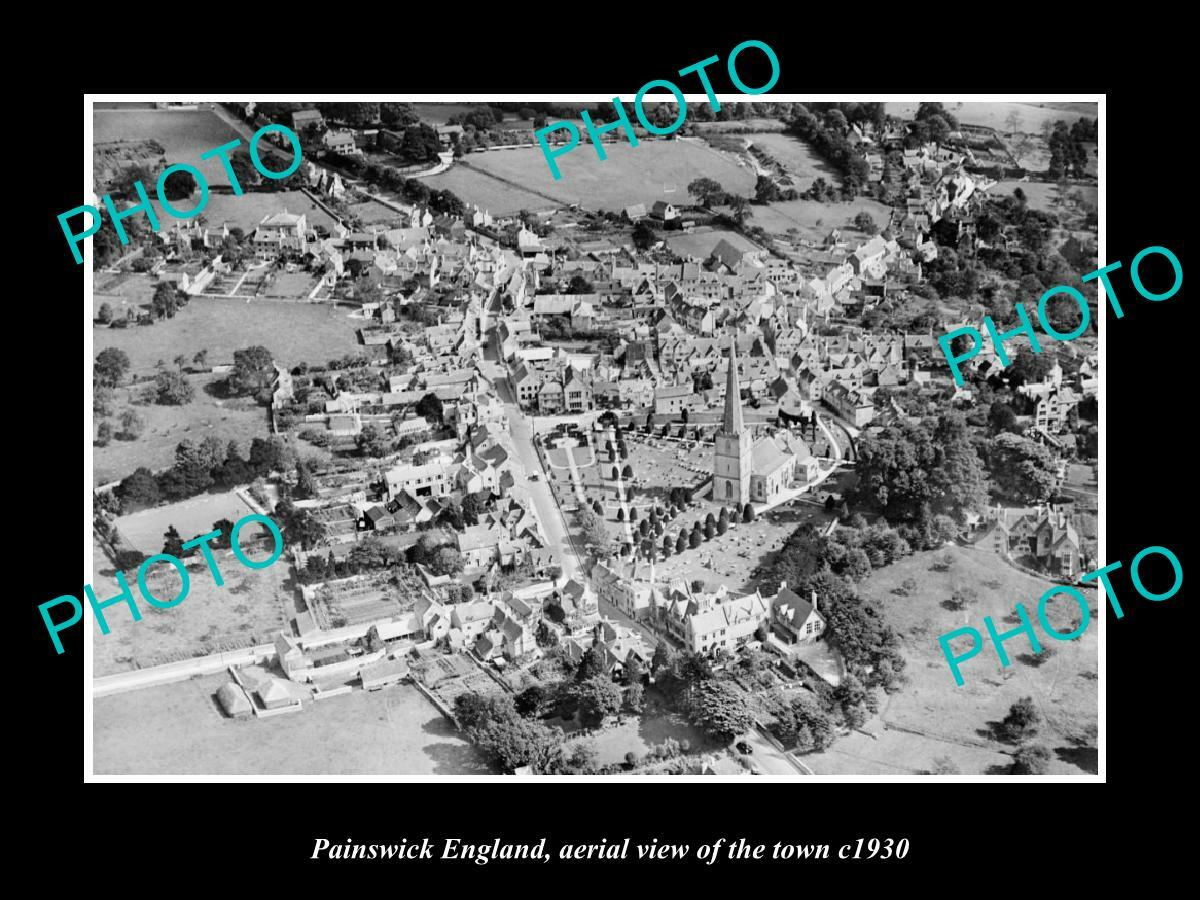 OLD 8x6 HISTORIC PHOTO OF PAINSWICK ENGLAND AERIAL VIEW OF THE TOWN ...
