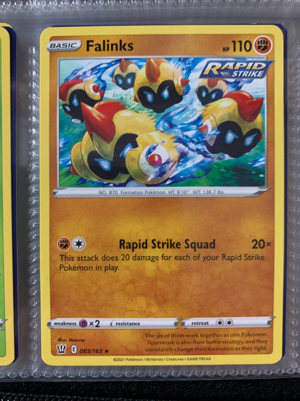 Pokemon Card TCG SWSH Battle Styles Falinks Non-Holo Rare 083/163 - NM ...
